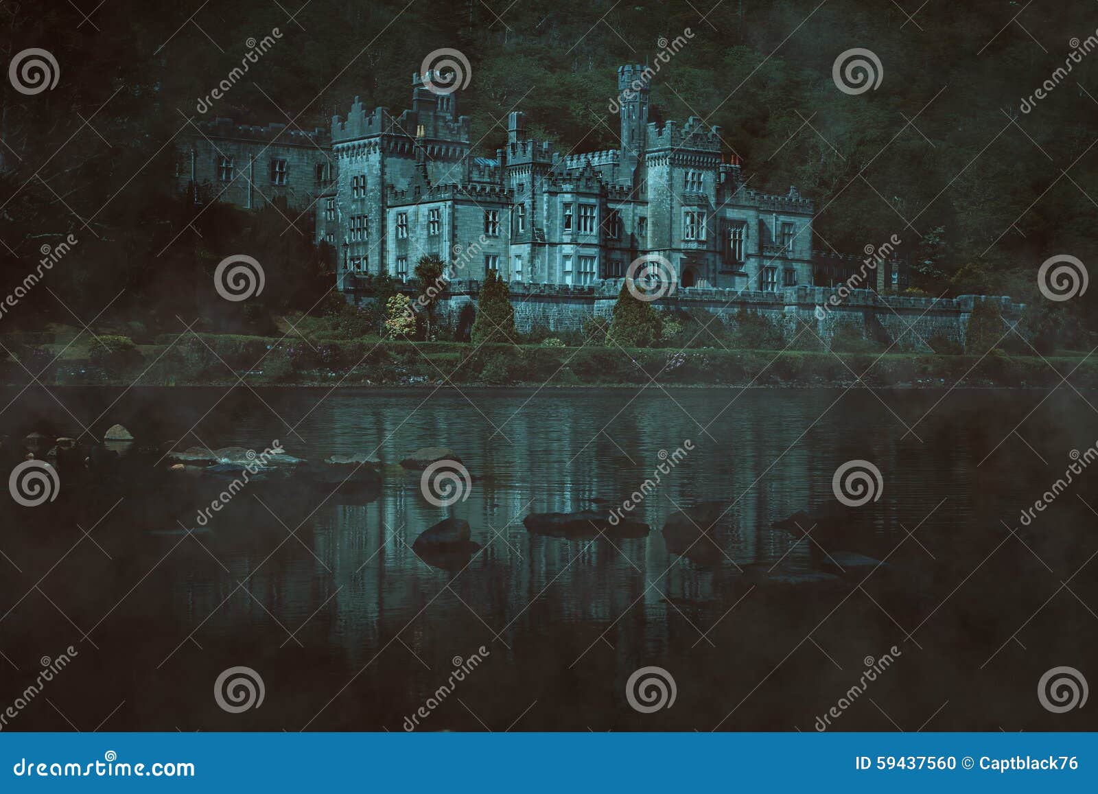 Castelo assombrado escuro imagem editorial. Imagem de irlanda - 59437560