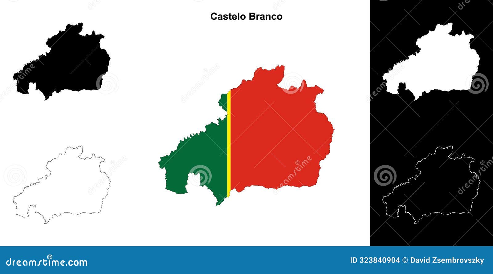 Castelo Branco outline map stock illustration. Illustration of shape ...