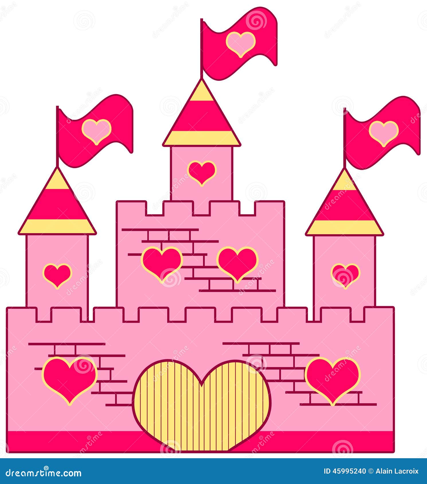Castelo cor-de-rosa ilustração stock. Ilustração de porta - 45995240