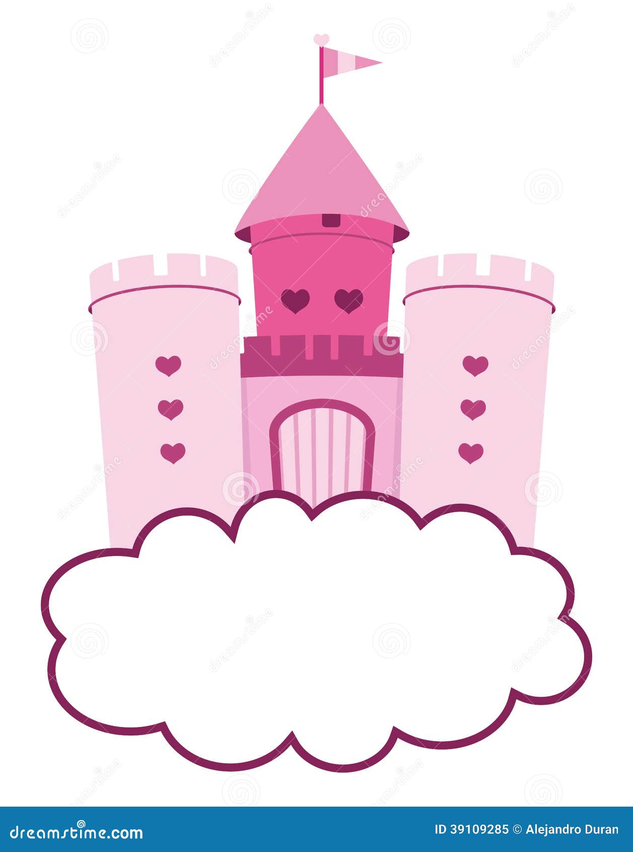 Castelo cor-de-rosa bonito ilustração do vetor. Ilustração de princesa ...