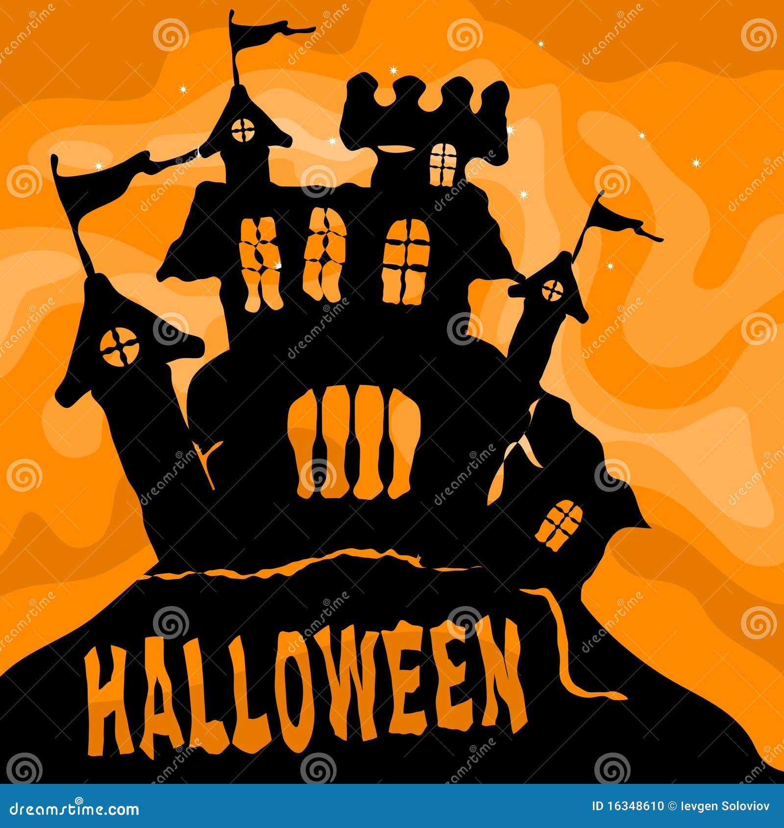Castelo de Halloween ilustração stock. Ilustração de outubro - 16348610
