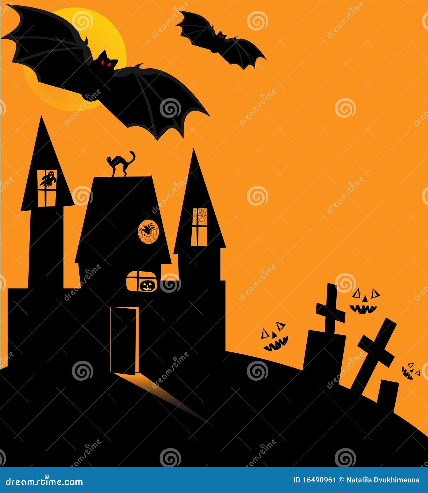 Castelo de Halloween ilustração do vetor. Ilustração de fantasma - 16490961