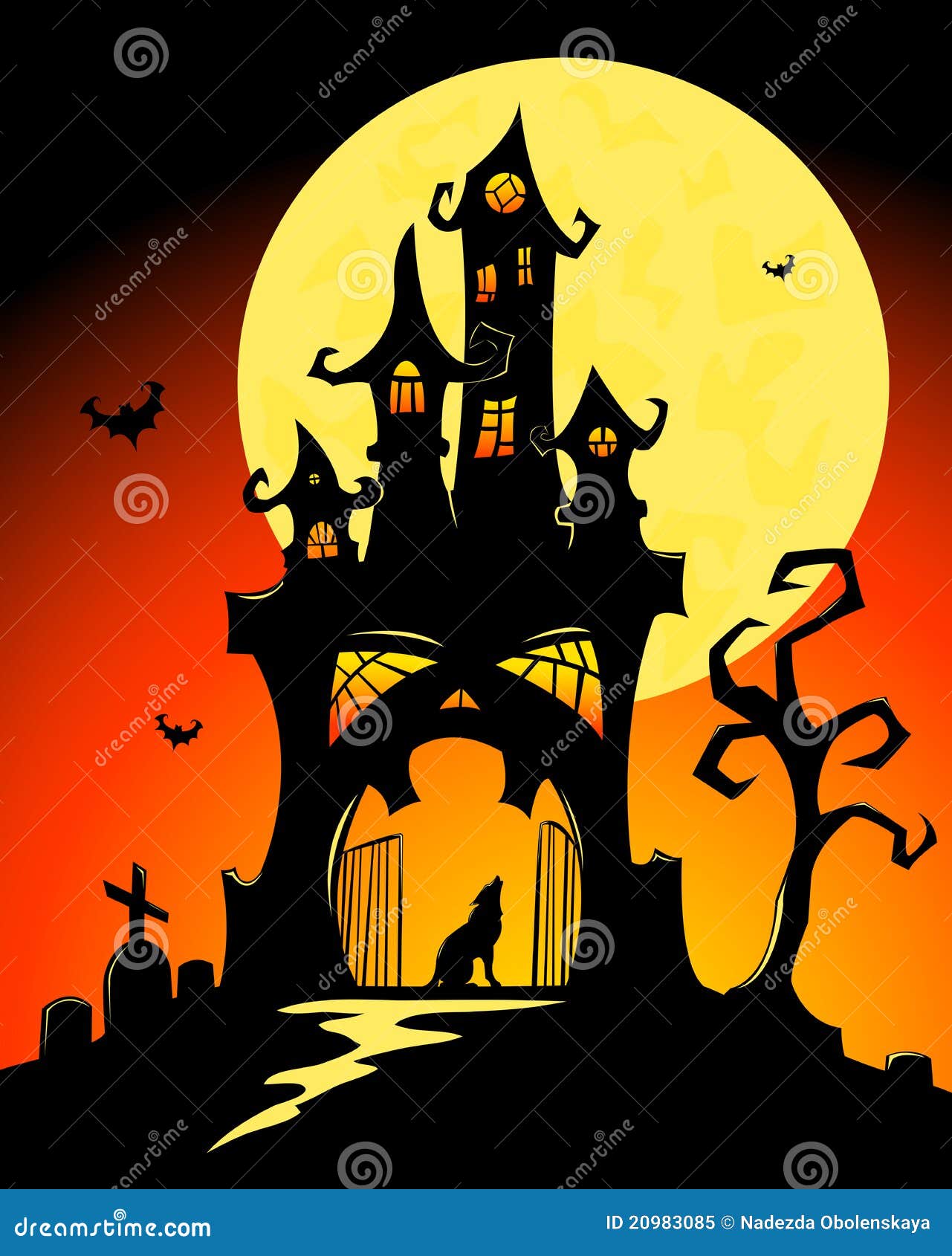 Castelo de Halloween. ilustração do vetor. Ilustração de mês - 20983085