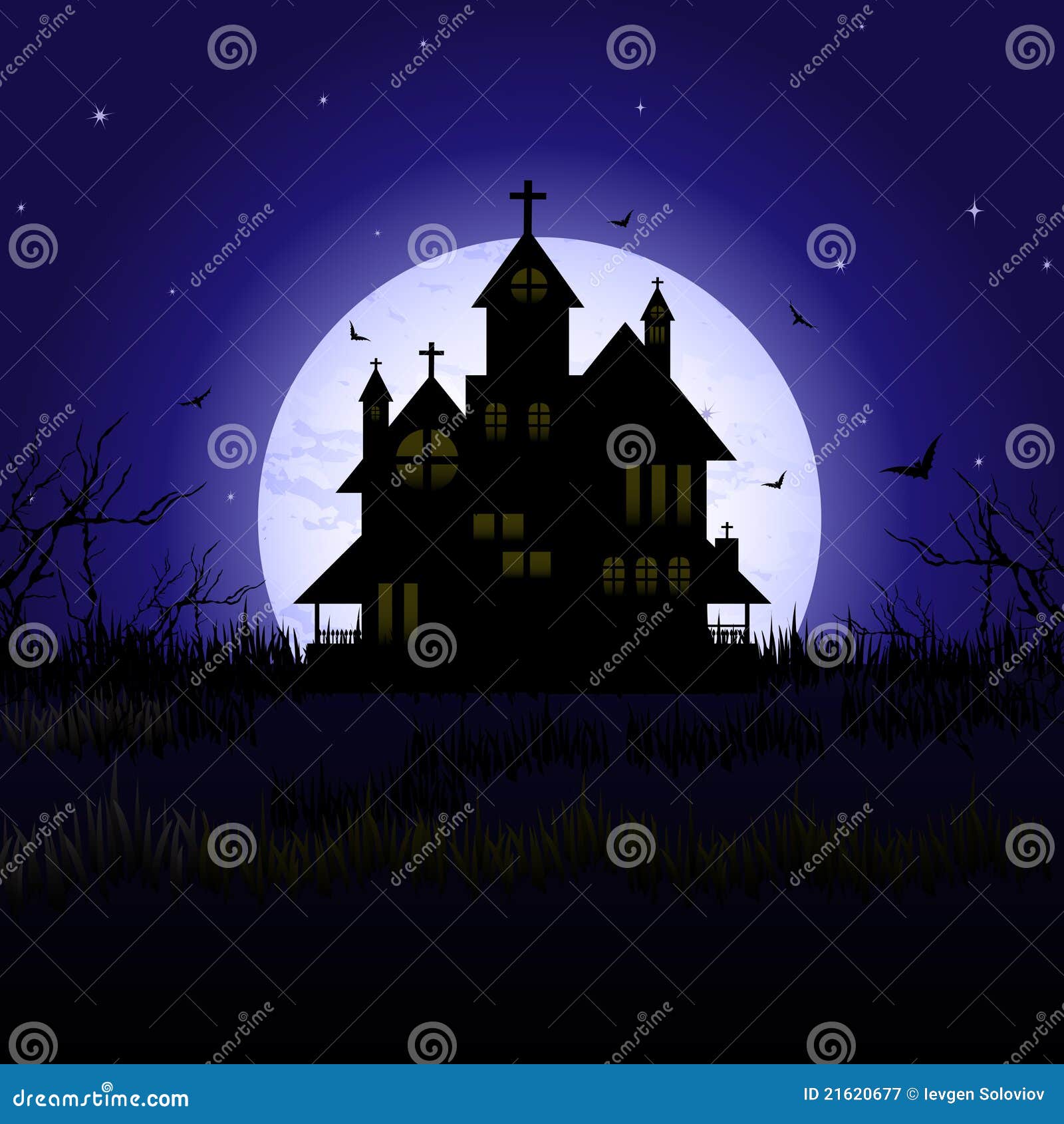 Castelo de Halloween ilustração do vetor. Ilustração de paisagem - 21620677