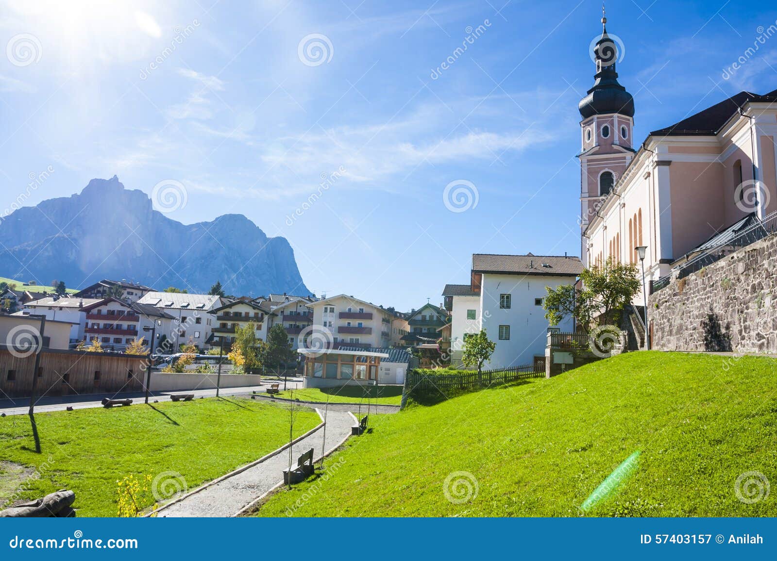 Castelrotto, Italy stock image. Image of spring, culture - 57403157