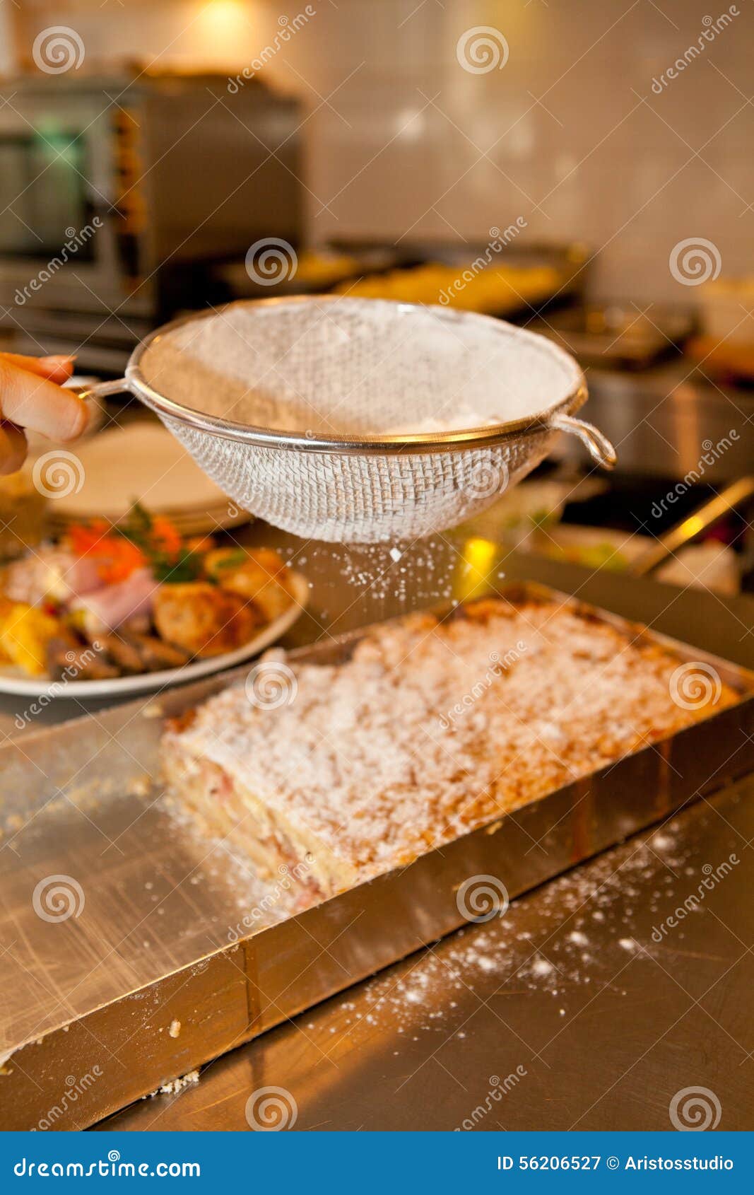 Caster Sugar Sifting through a Sieve for a Baking Stock Image - Image ...