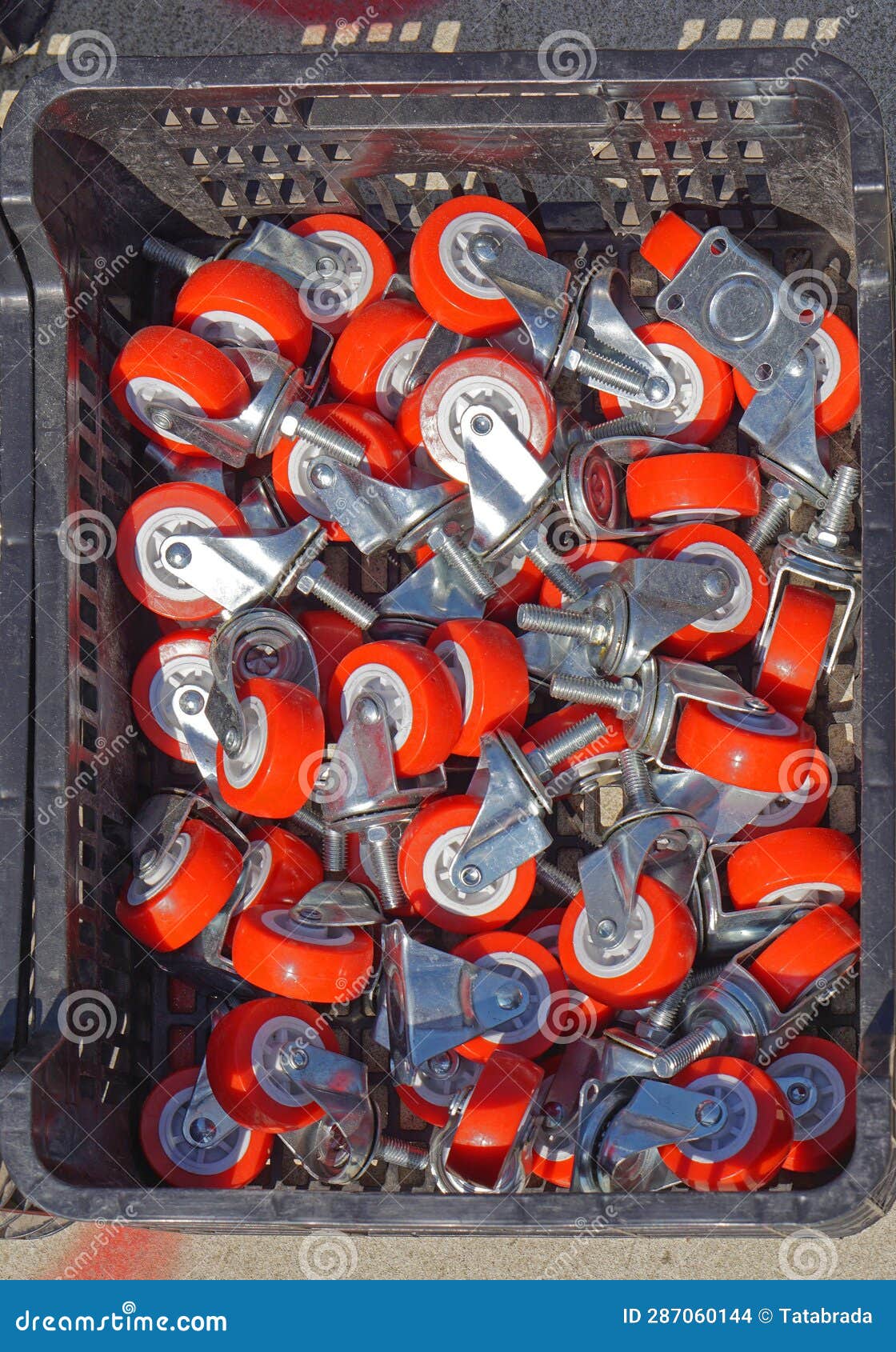 Caster wheels crate stock photo. Image of size, equipment - 287060144