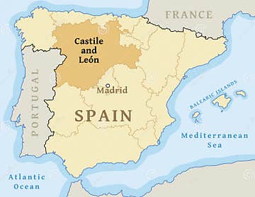Castile and Leon map stock vector. Illustration of media - 165142801