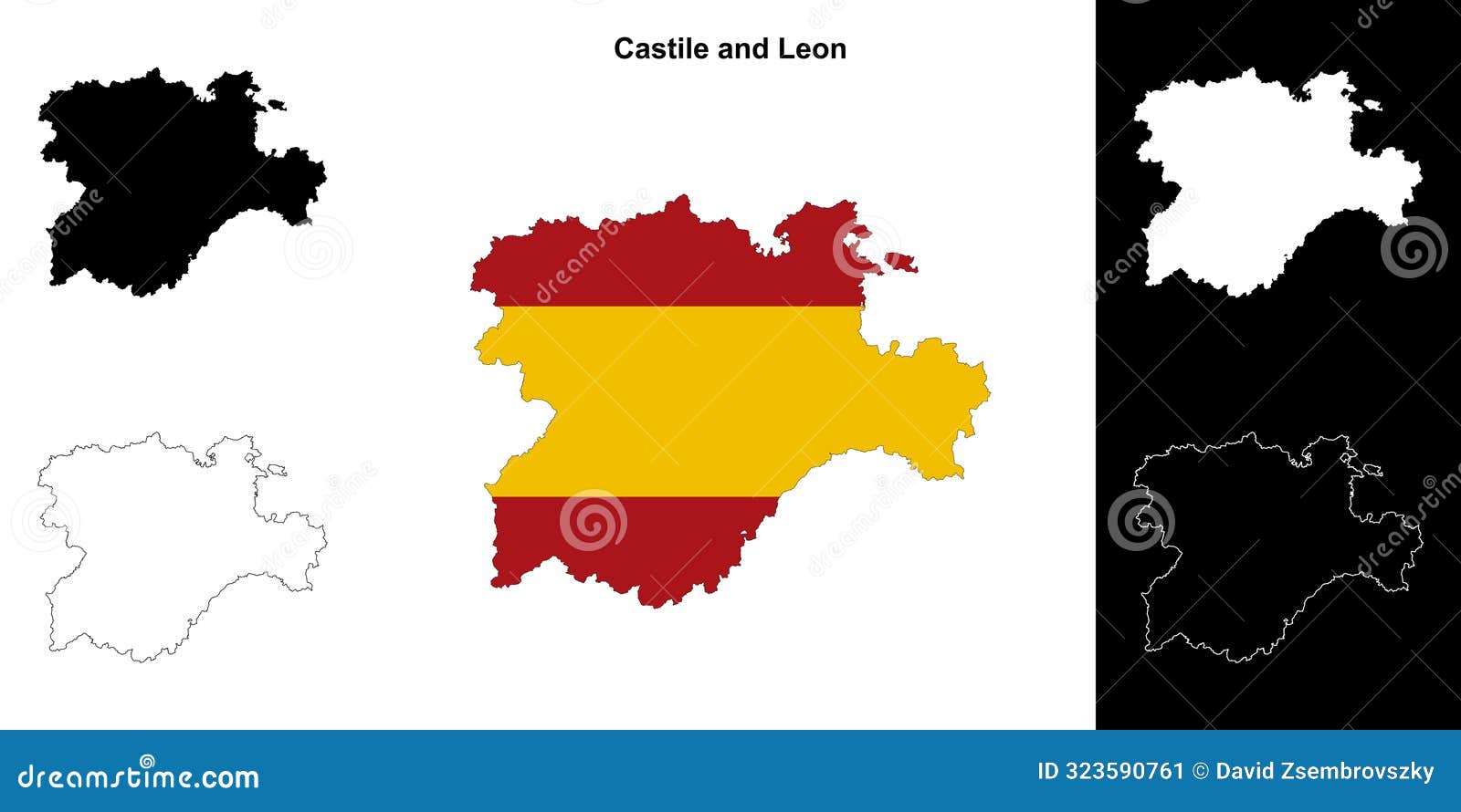 Castile and Leon Outline Map Stock Vector - Illustration of boundaries ...