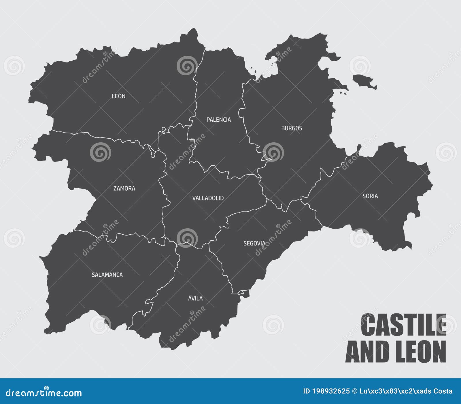 Castile and Leon Provinces Map Stock Illustration - Illustration of ...