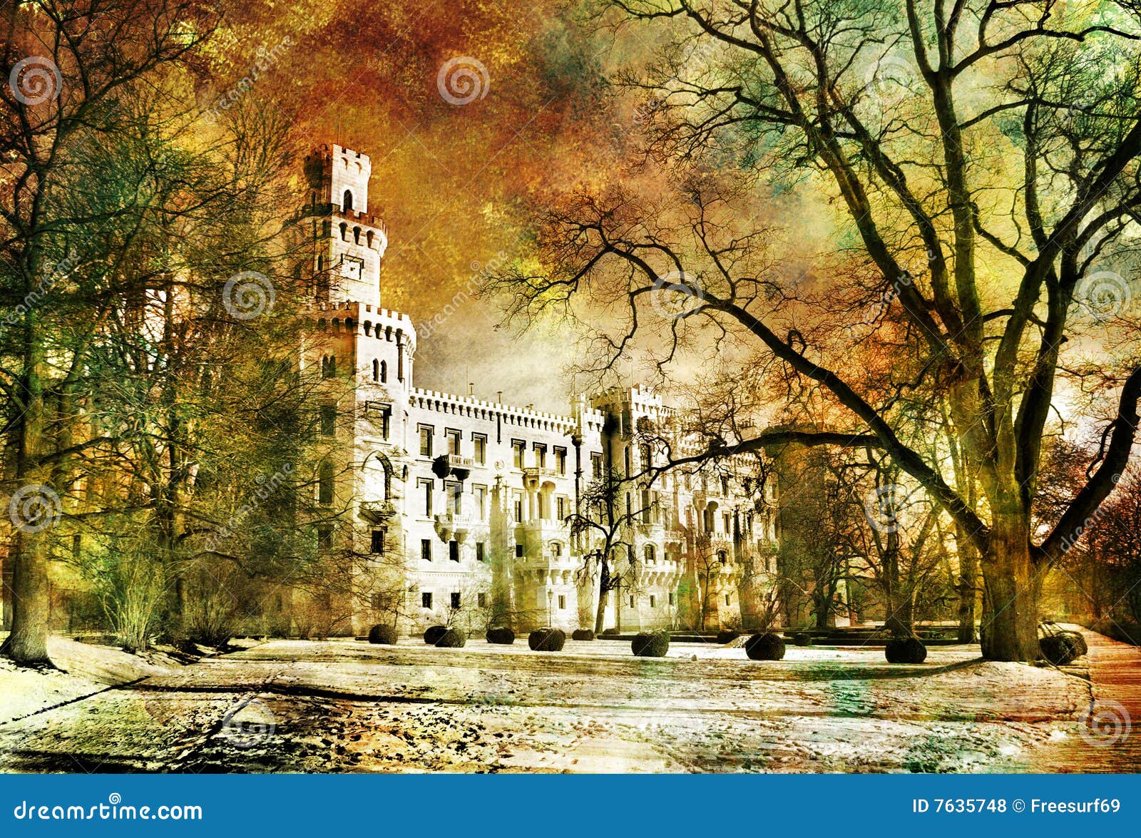 Castillo blanco foto de archivo. Imagen de parque, palacio - 7635748