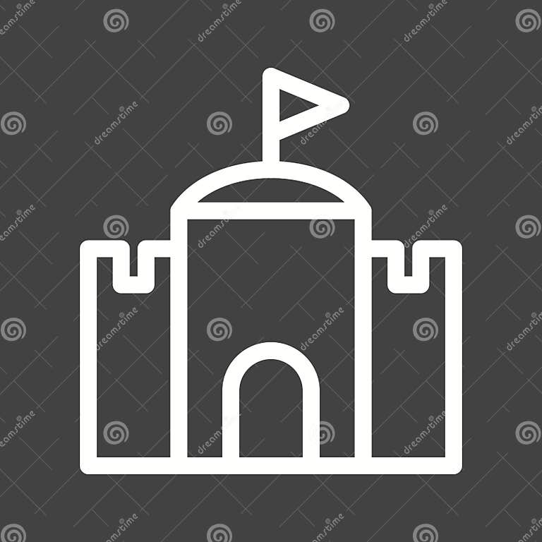 Castillo con la bandera stock de ilustración. Ilustración de piedra ...