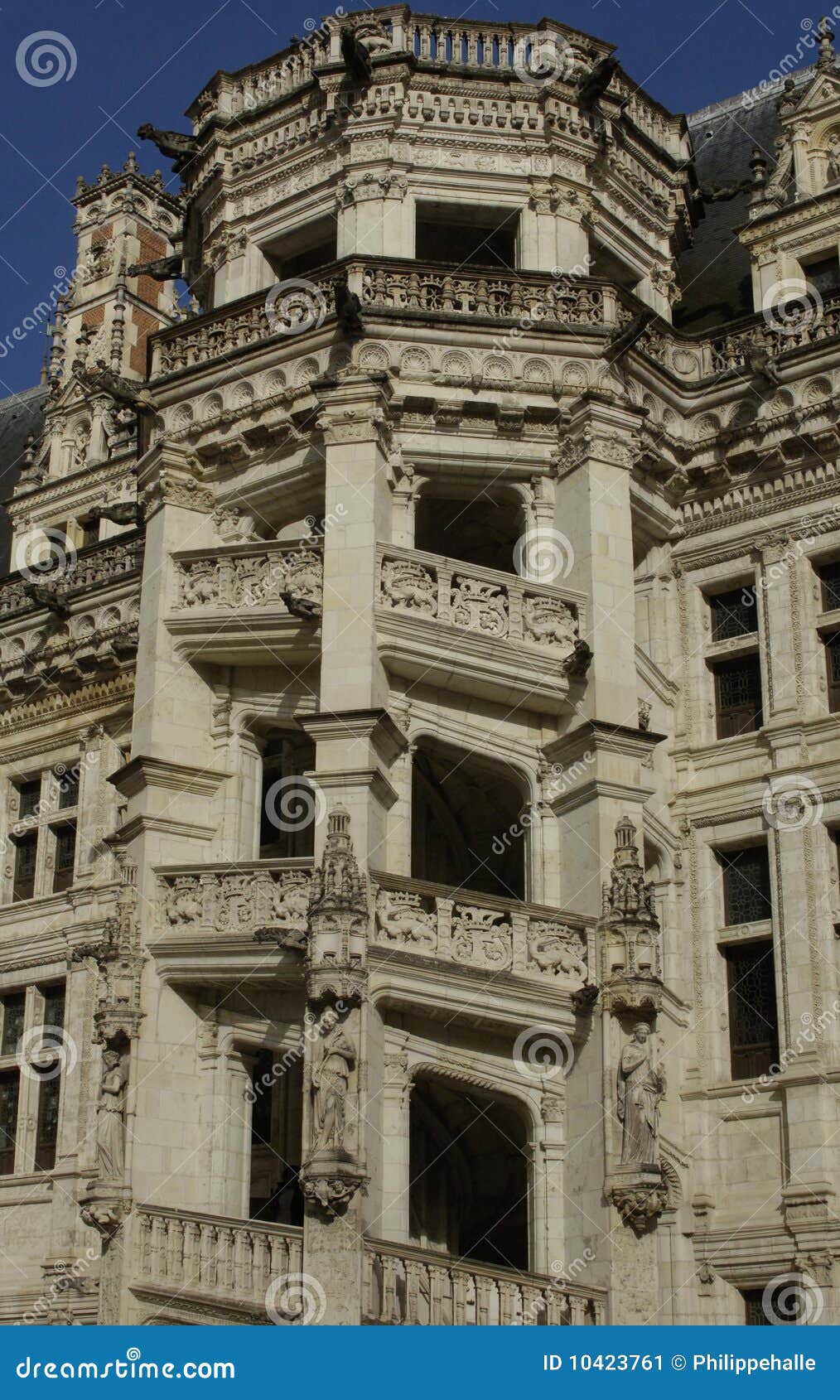 Castillo De Blois, Escalera Del Renacimiento Imagen de archivo - Imagen ...