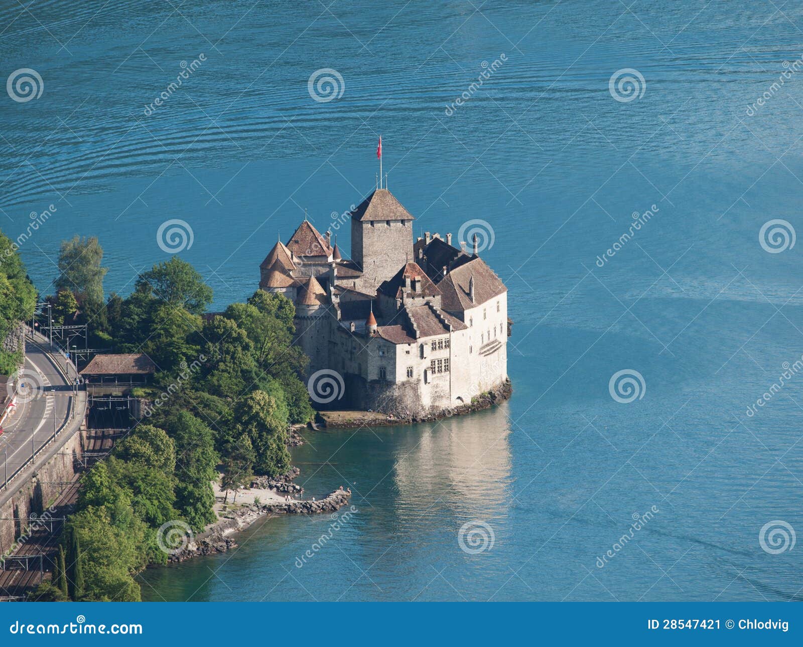 Castillo De Chillon Desde Arriba Foto editorial - Imagen de recorrido ...