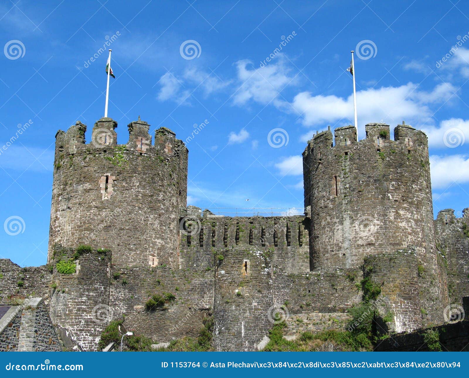 Castillo de Conwy foto de archivo. Imagen de indicador - 1153764