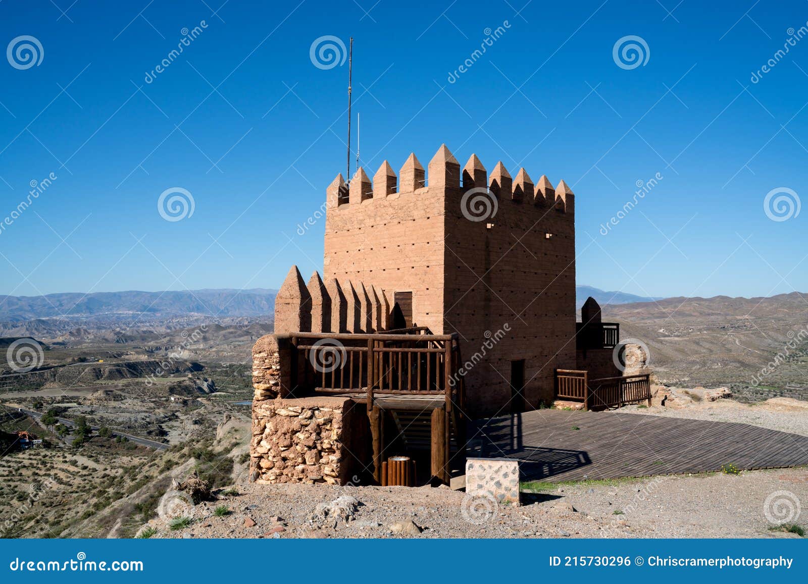 Castillo de Tabernas stock photo. Image of mountain - 215730296