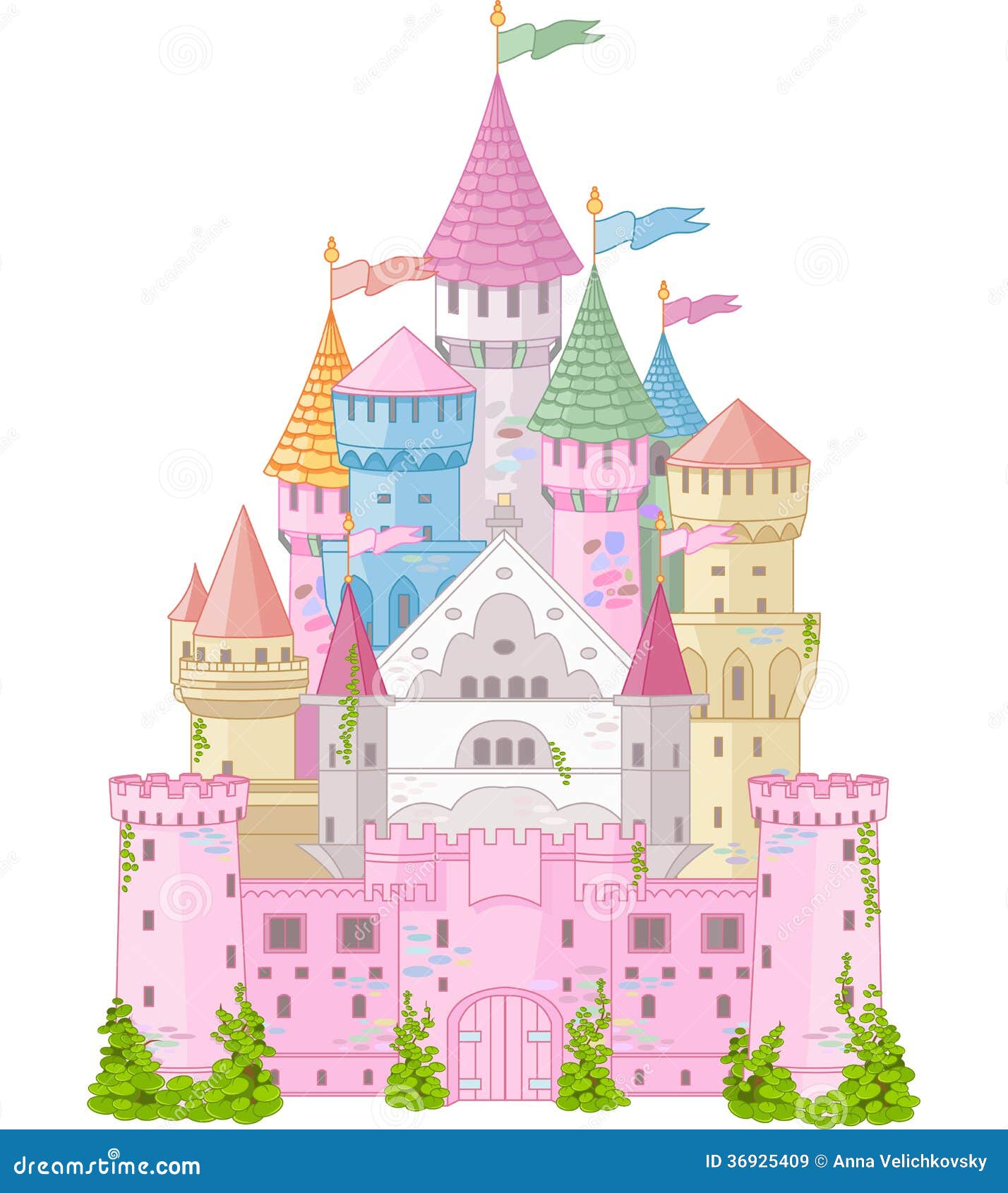Castillo Del Cuento De Hadas Ilustración del Vector - Ilustración de ...