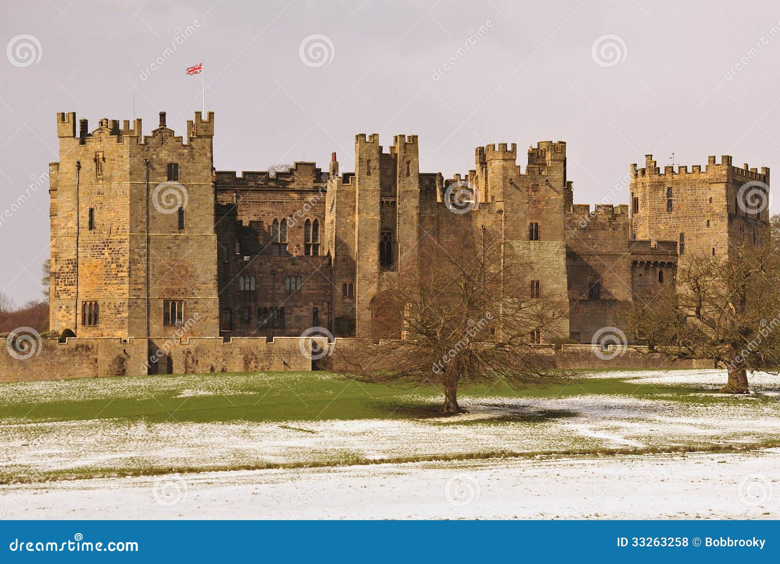 Castillo En Invierno, Inglaterra De Raby Foto de archivo - Imagen de ...
