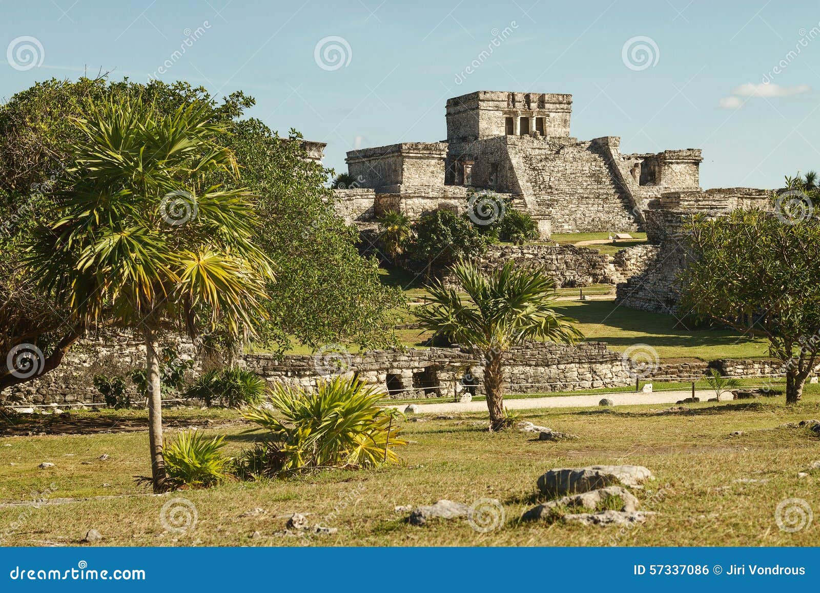 Castillo Fortress in the Ancient Mayan City of Tulum Stock Photo ...