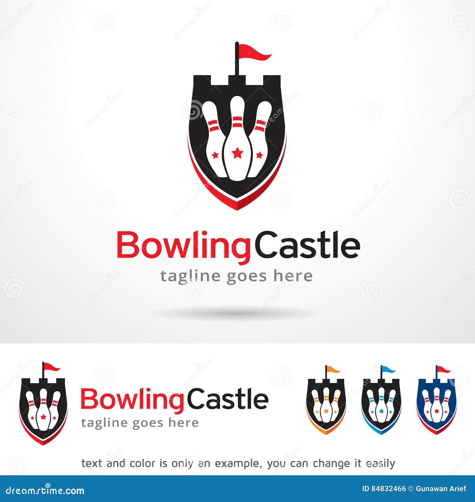 Castillo Logo Template Design Vector De Los Bolos Ilustración del ...