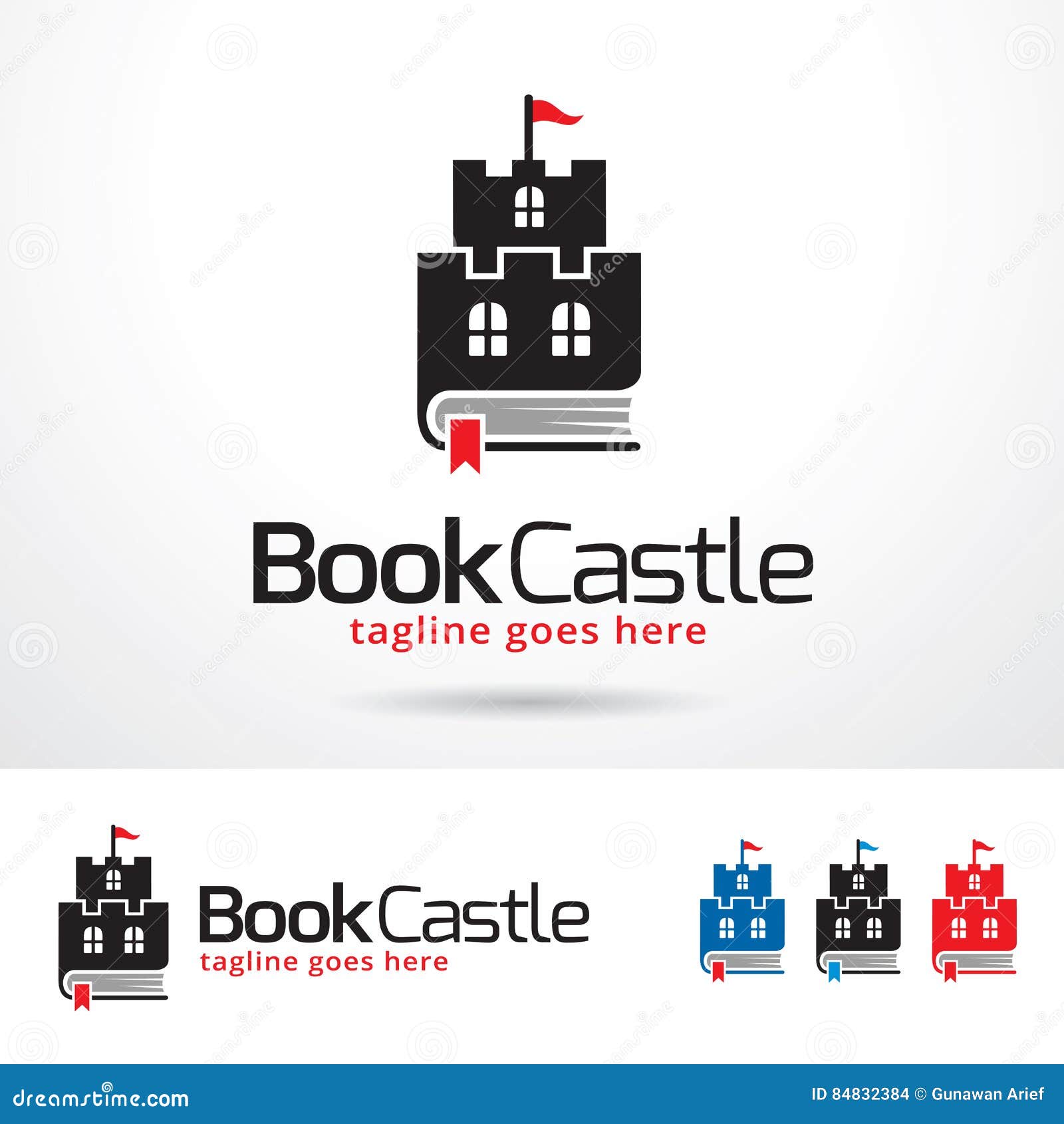 Castillo Logo Template Design Vector Del Libro Ilustración del Vector ...