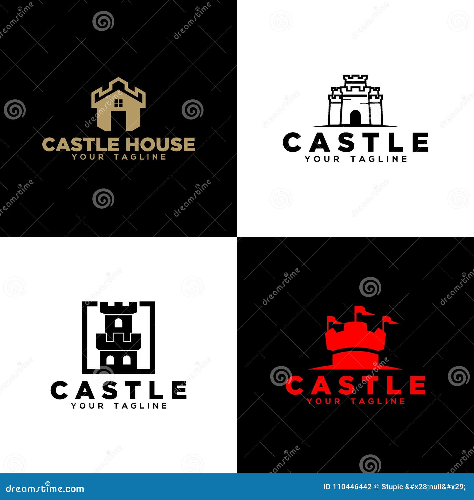 Castillo Logo Vector Art Logo Ilustración del Vector - Ilustración de ...
