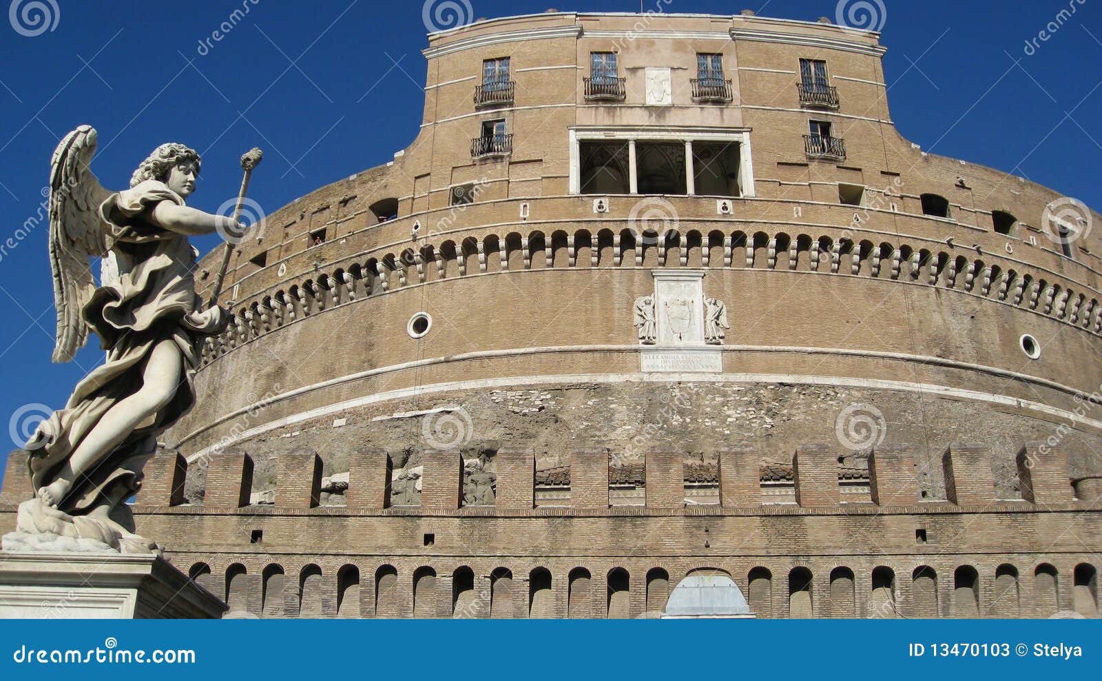 Castillo San Ángel Roma Italia Imagen de archivo - Imagen de papa ...