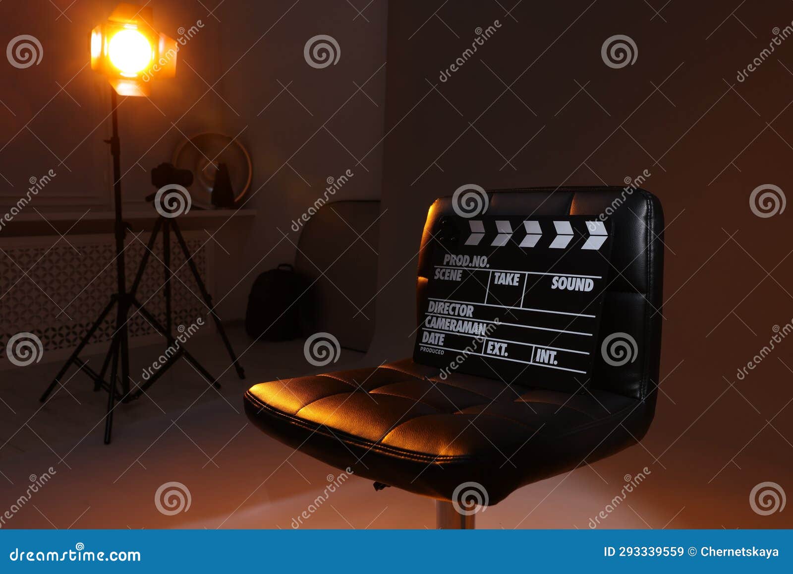 Casting Call. Chair, Clapperboard and Different Equipment in Modern ...