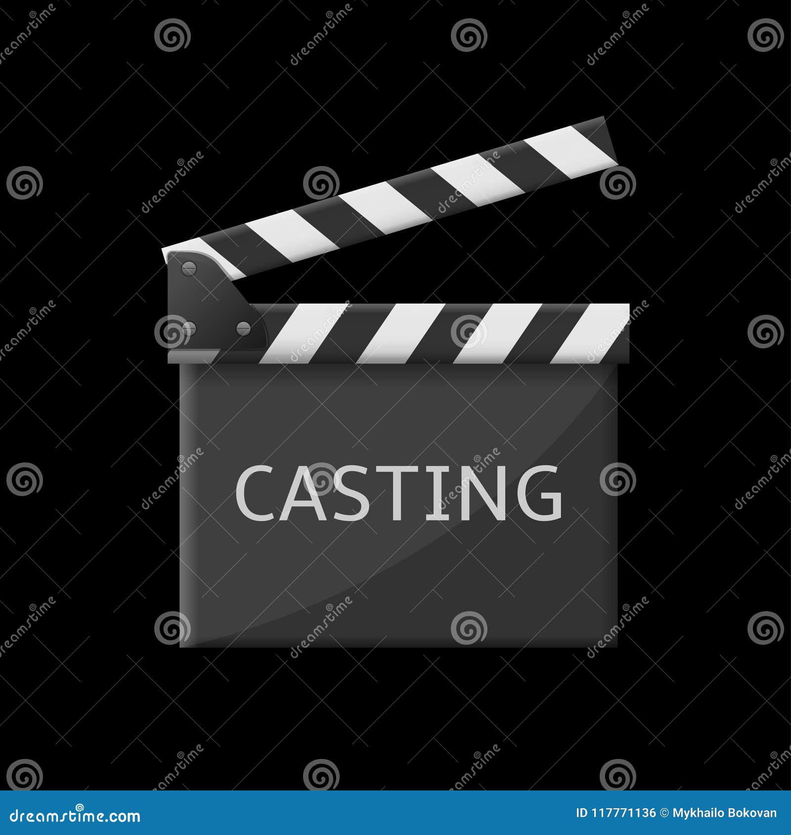 Casting clapper board stock illustration. Illustration of movie - 117771136
