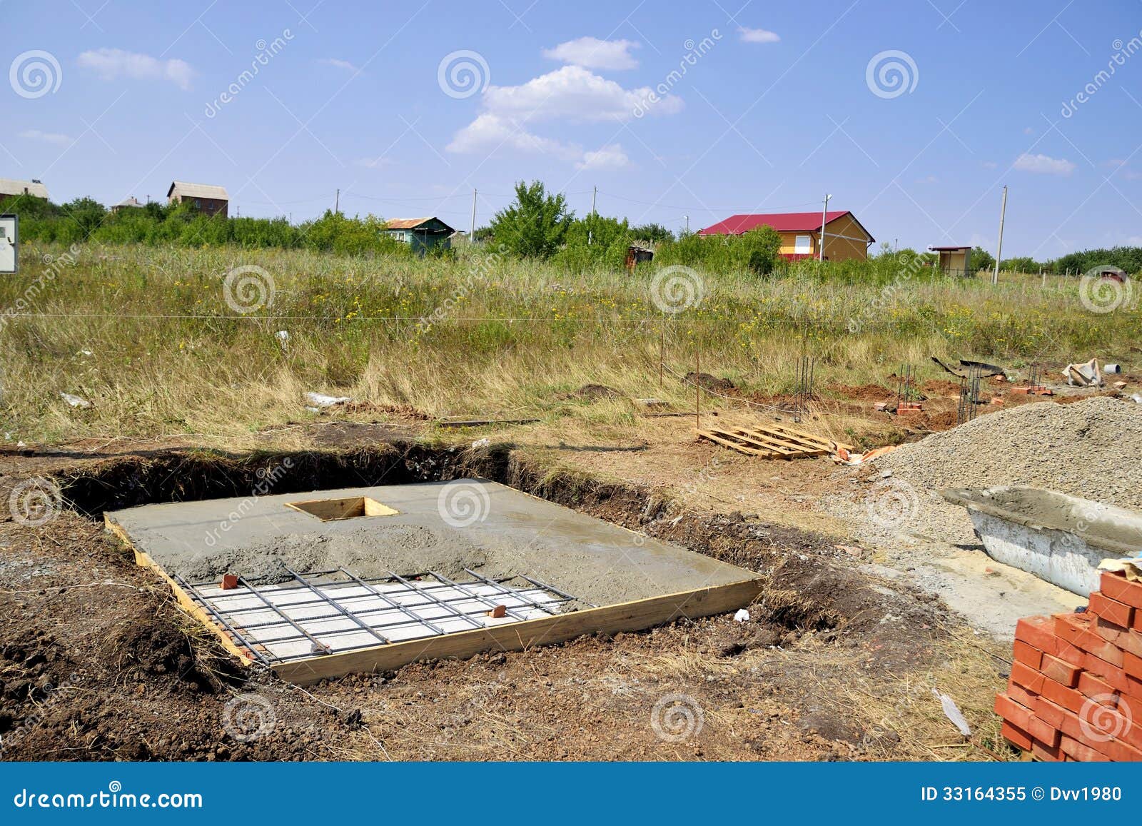 Casting of the Concrete Floors Stock Image - Image of development ...