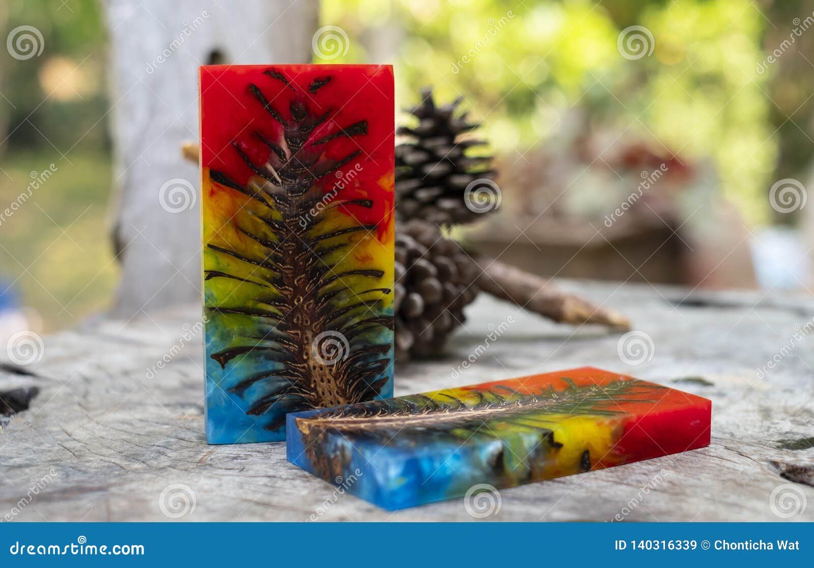 Casting Epoxy Resin Stabilizing Pine Cone Abstract Art Background Stock ...