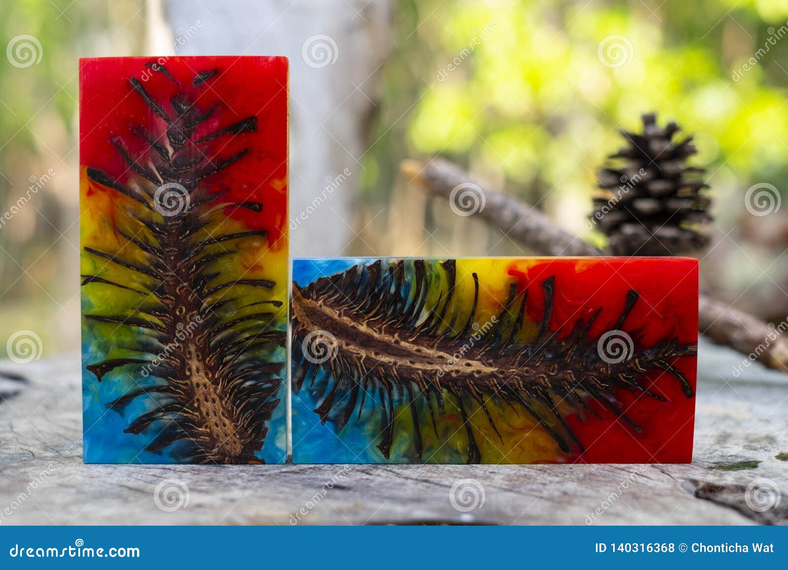 Casting Epoxy Resin Stabilizing Pine Cone Abstract Art Background Stock ...