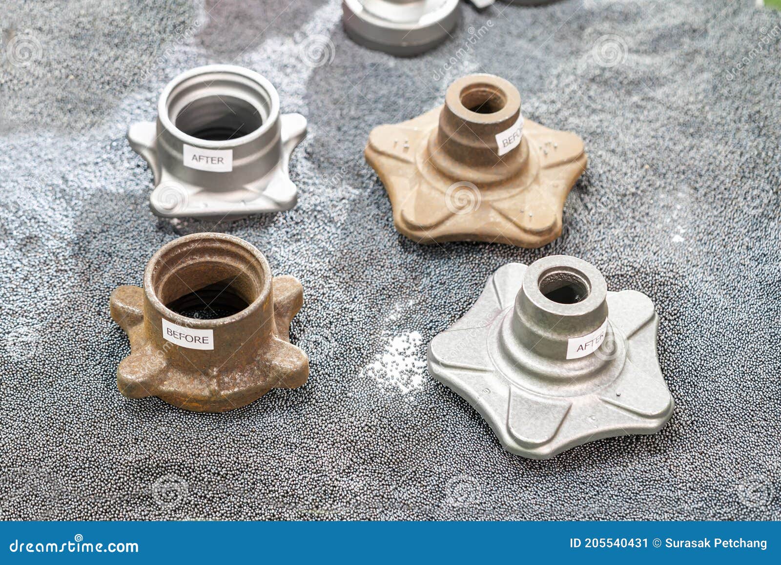 Casting Parts or Work Piece Show before and after Cleaning Rust Remove ...