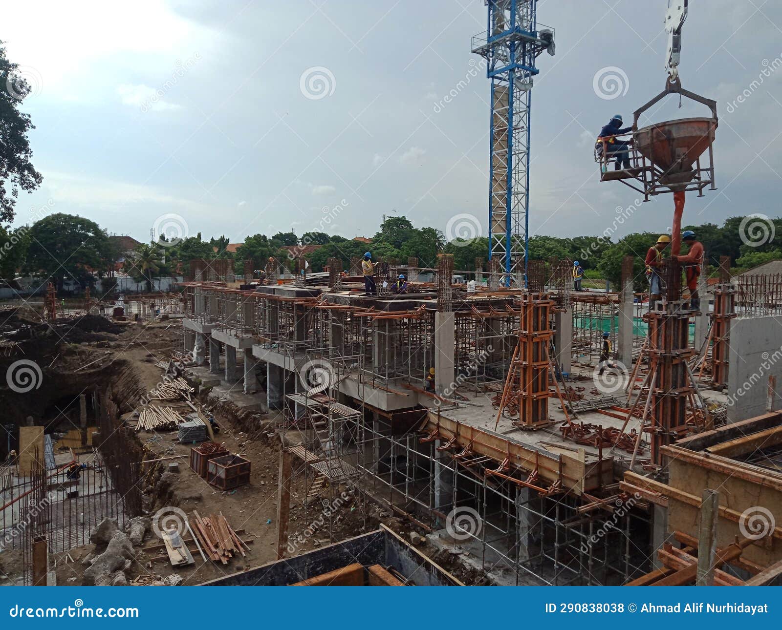 Casting Work during Construction Stock Photo - Image of formwork ...