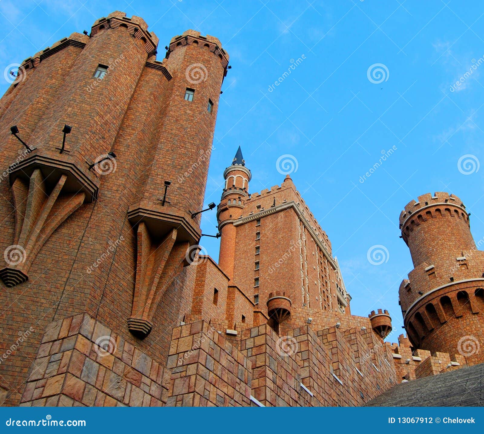 Castle stock photo. Image of dalian, front, brown, facade - 13067912
