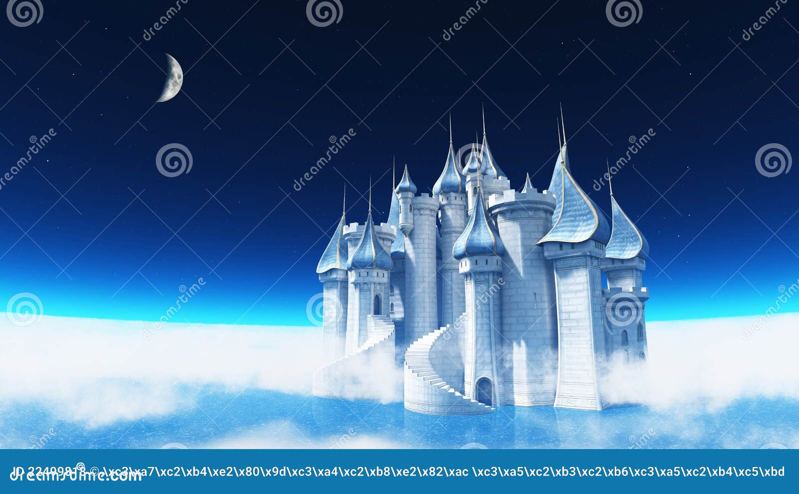 Castle stock illustration. Illustration of castle, crescent - 22499818