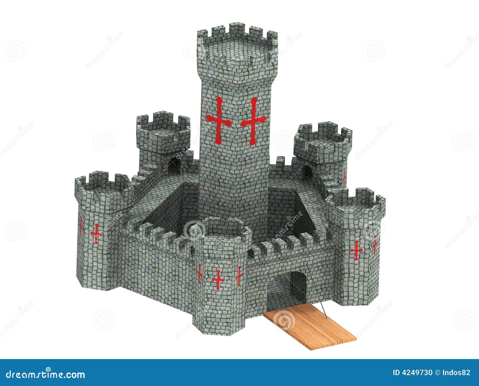 Castle stock illustration. Illustration of crosses, stone - 4249730