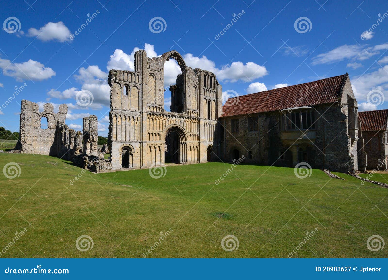 Castle Acre Priory - West Door & Abbott S House Stock Image - Image of ...