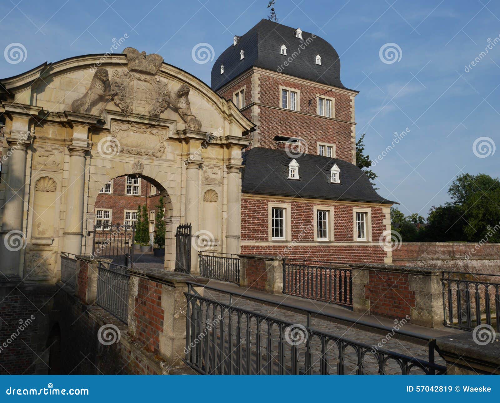 The castle of ahaus stock image. Image of roof, tower - 57042819