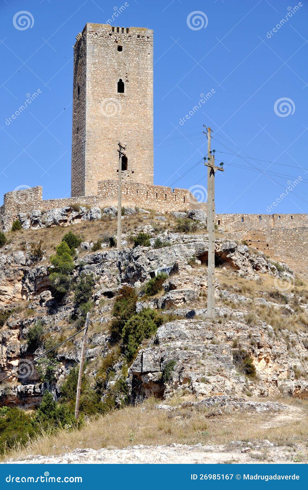 Castle of Alarcon in Spain stock image. Image of site - 26985167