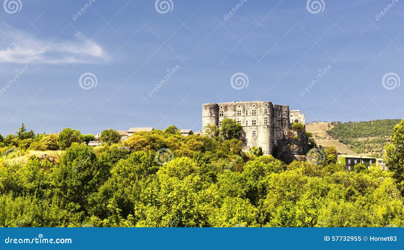 Castle of Alba la Romaine stock image. Image of ruins - 57732955