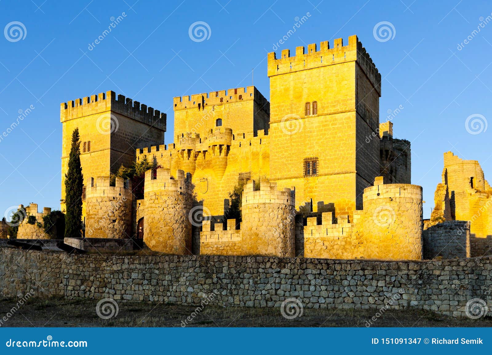 Castle of Ampudia, Castile and Leon, Spain Stock Image - Image of ...