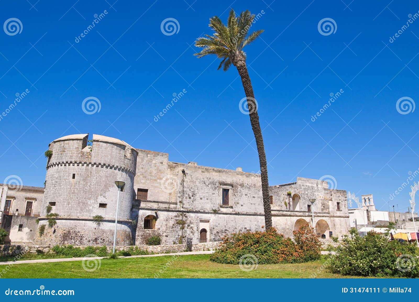 Castle of Andrano. Puglia. Italy Stock Image - Image of outdoor ...