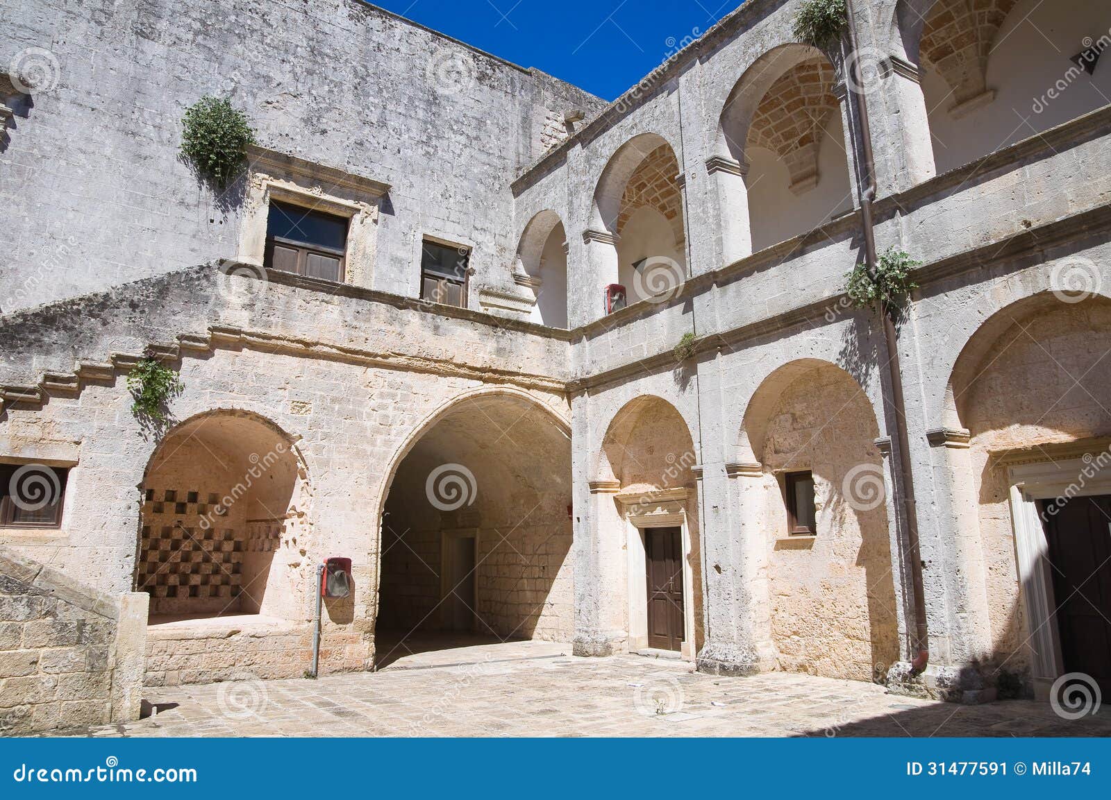 Castle of Andrano. Puglia. Italy Stock Image - Image of andrano, facade ...