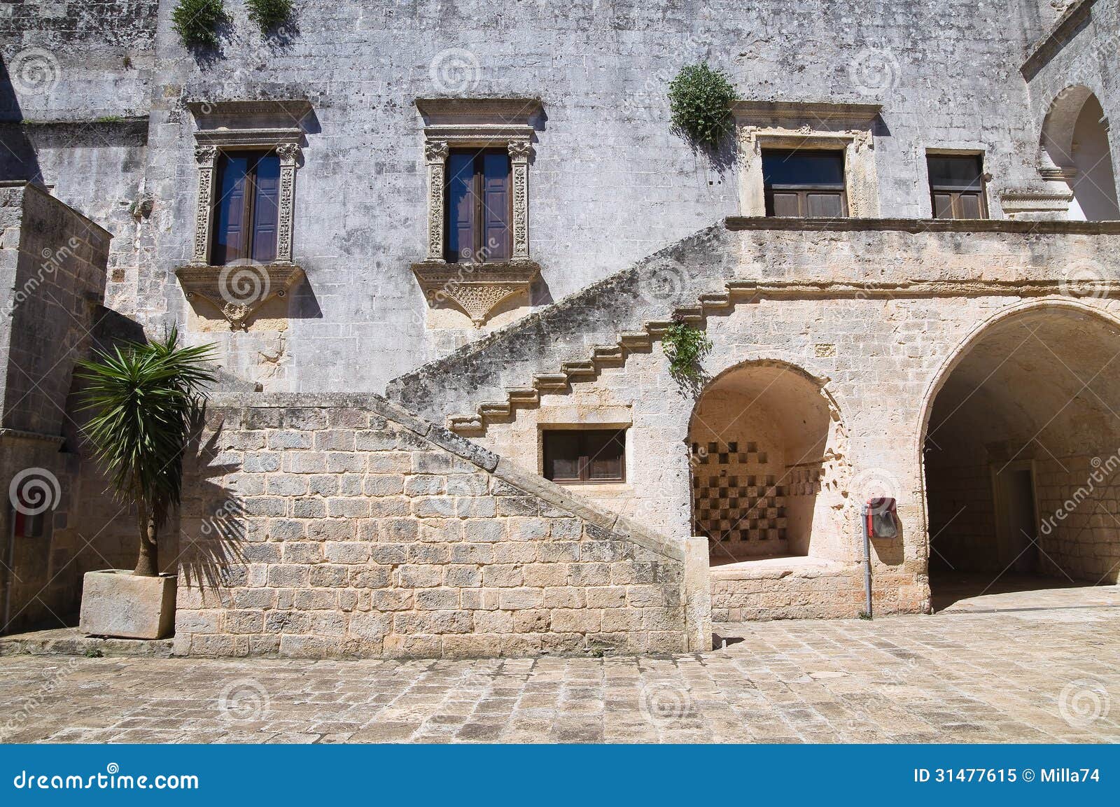 Castle of Andrano. Puglia. Italy Stock Image - Image of arch, city ...