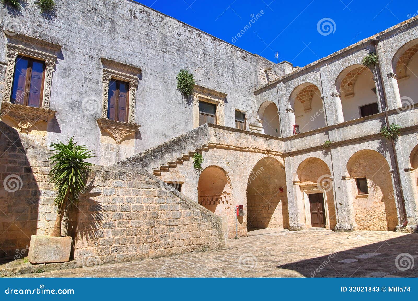 Castle of Andrano. Puglia. Italy Stock Image - Image of building ...