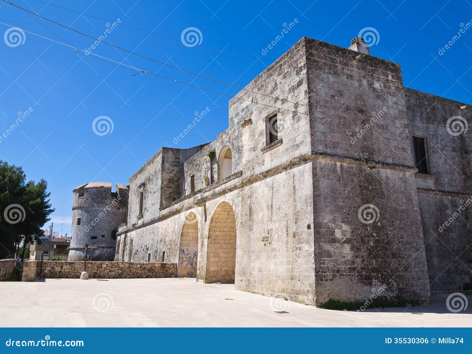 Castle of Andrano. Puglia. Italy Stock Photo - Image of architectonic ...