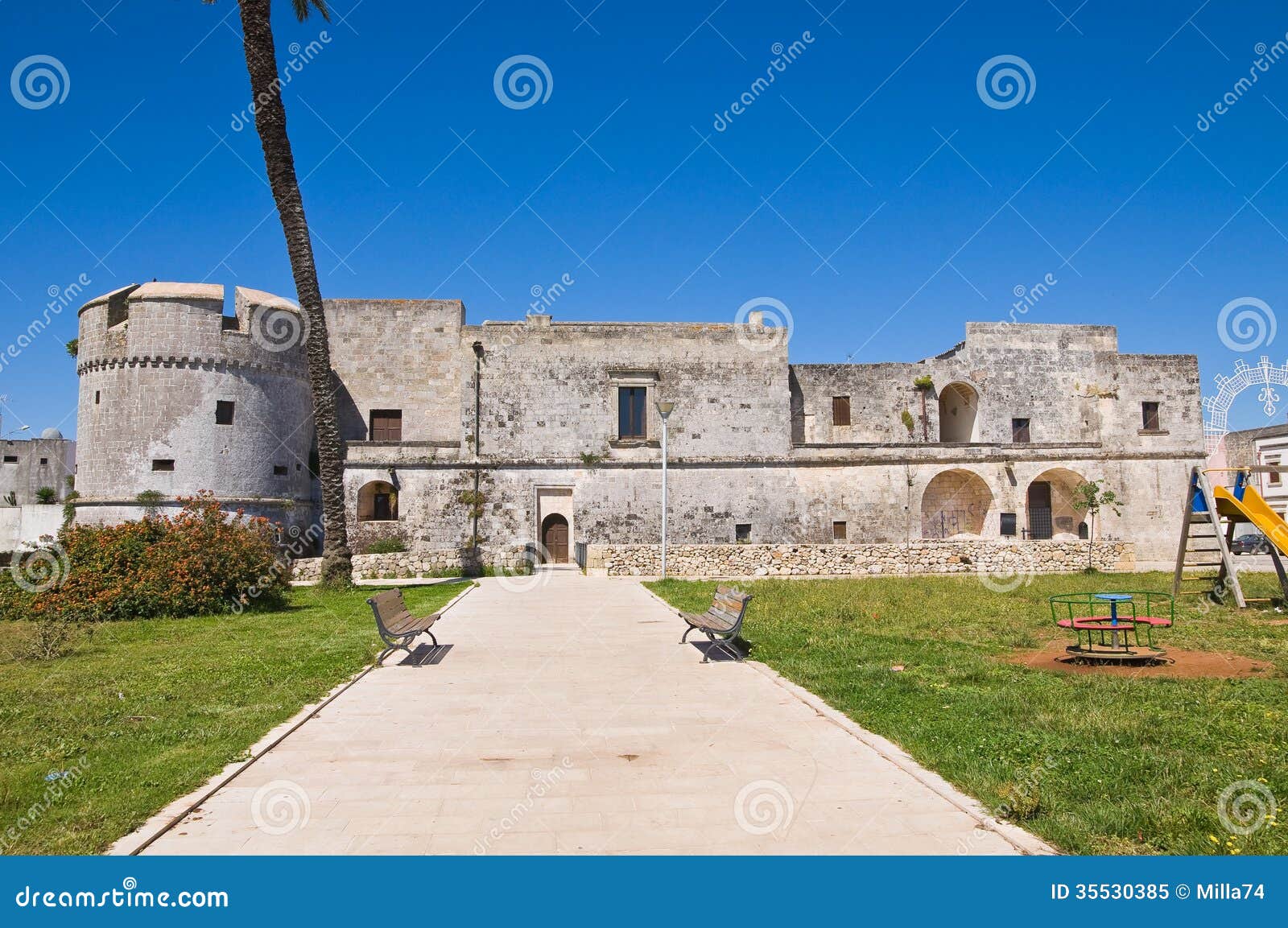 Castle of Andrano. Puglia. Italy Stock Image - Image of monument ...
