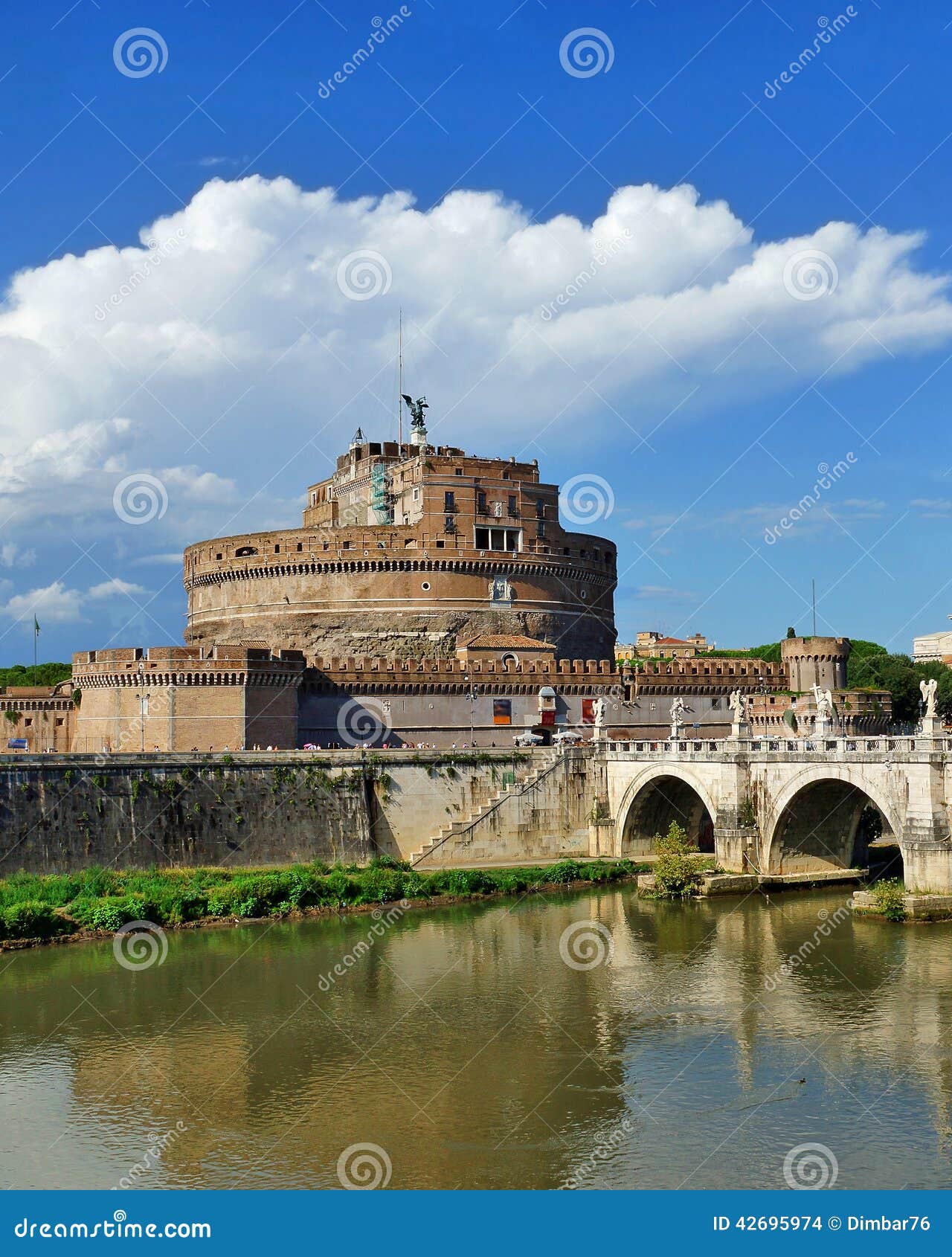 Castle of Angels, Rome, Italy Stock Photo - Image of monument, angels ...