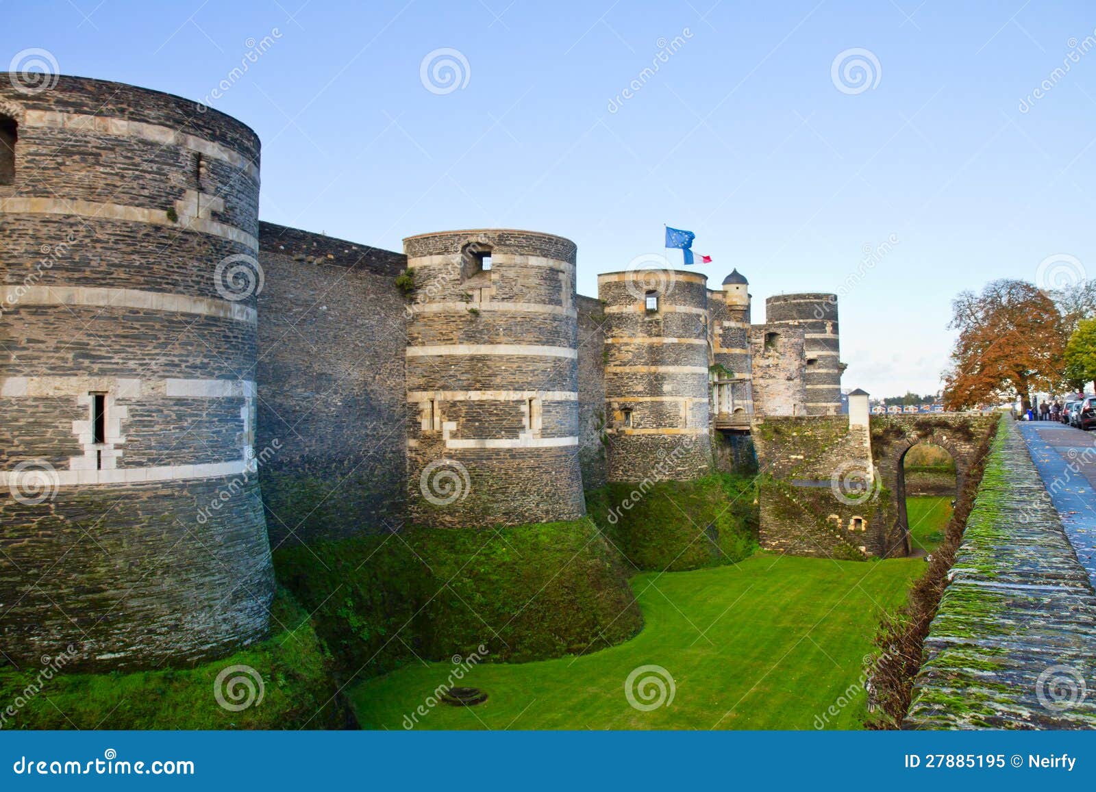 Castle of Angers, France stock image. Image of angers - 27885195